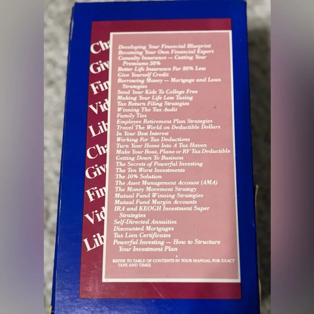 Office | Charles J Givens Financial Video Library Vhs Set 4 Tapes 1992 ...